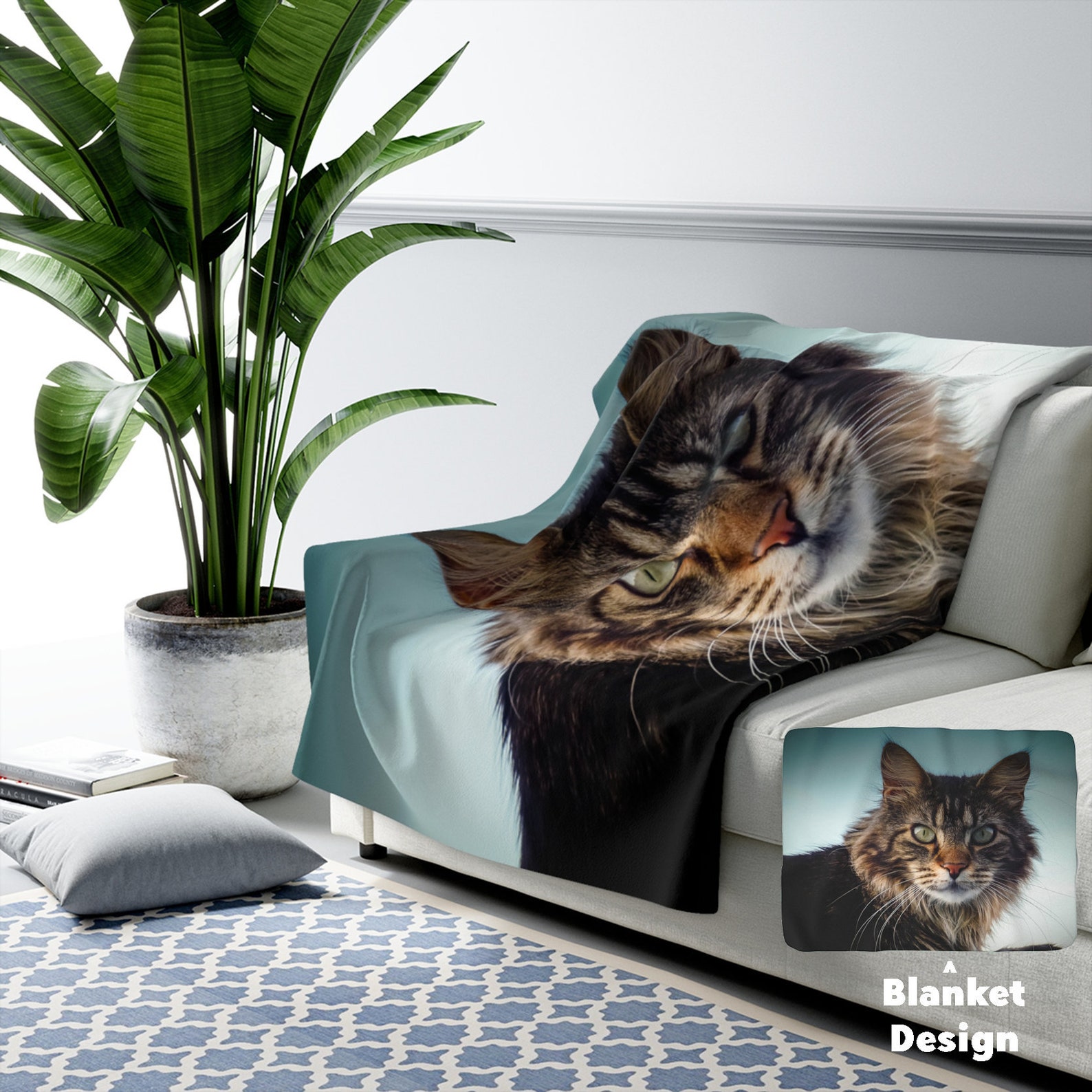 Personalized Cat Blanket Cat Photo Blanket Pet Photo Blanket - Etsy