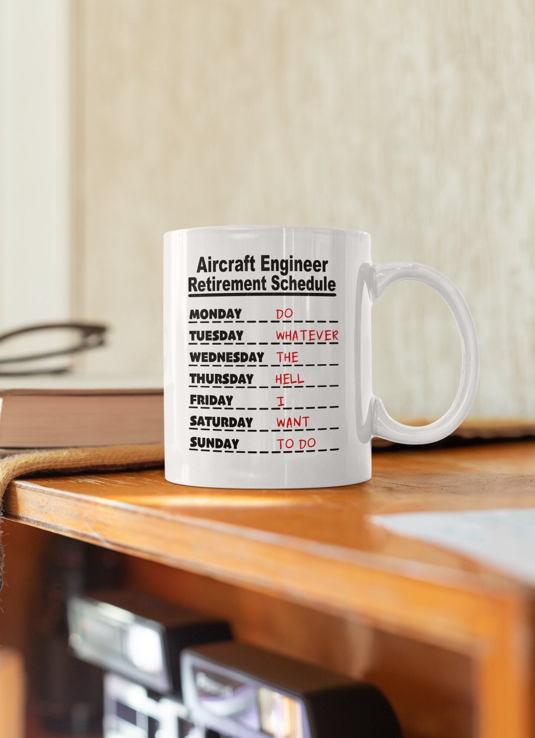 Aircraft Engineer Retirement Schedule Mug Aviation Gifts, Aircraft ...