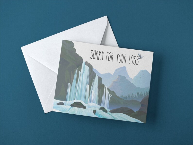 WATERFALL ART CONDOLENCE Card Loss of Father Sympathy Card | Etsy