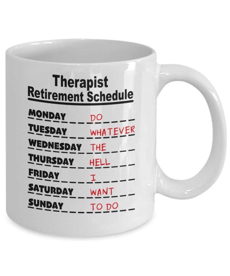 Gift for Therapist Retirement Schedule Mug, Physical Therapist Partner ...