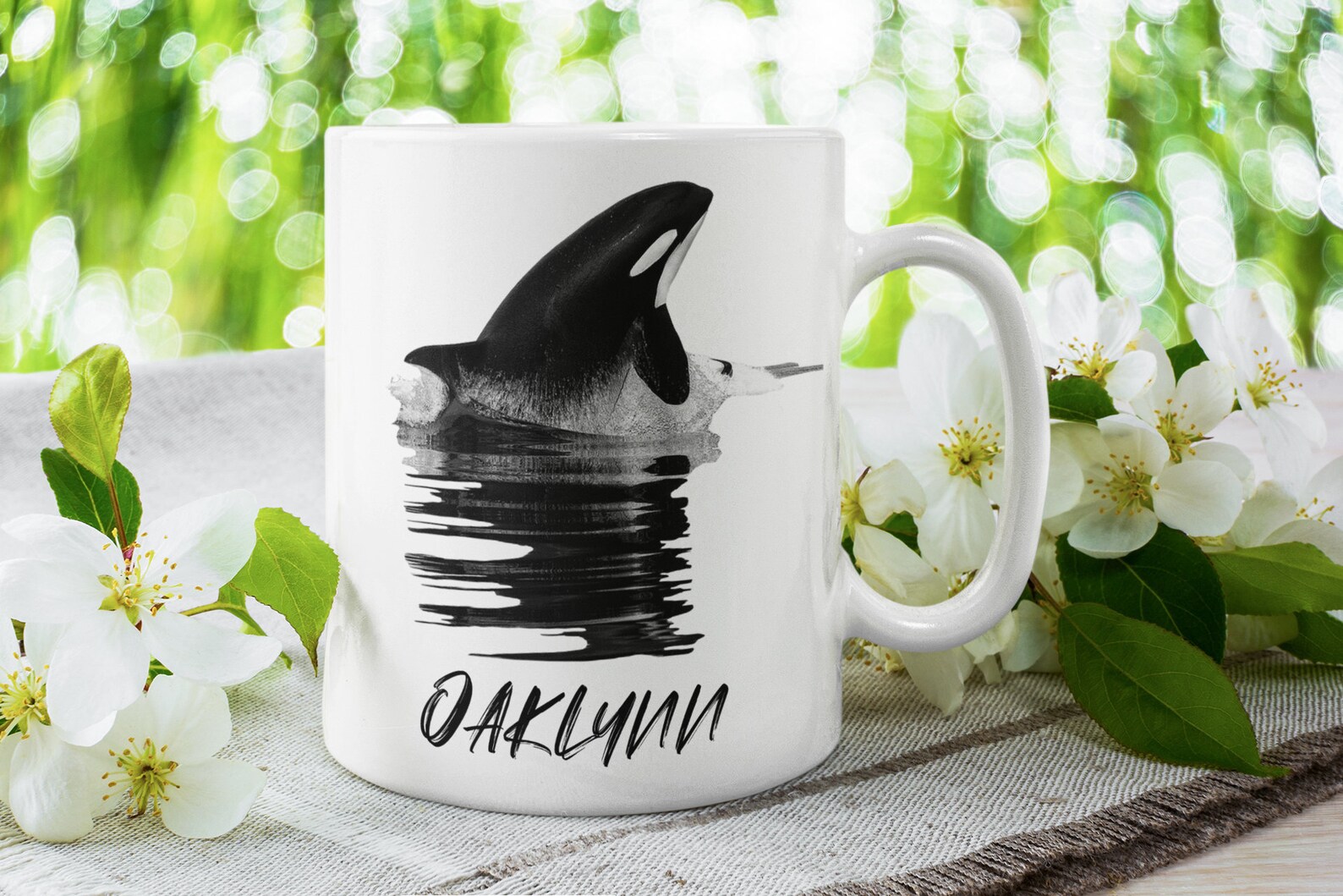 Orca Coffee Mug Custom Name Mug, Killer Whale Art Personalized Whale ...