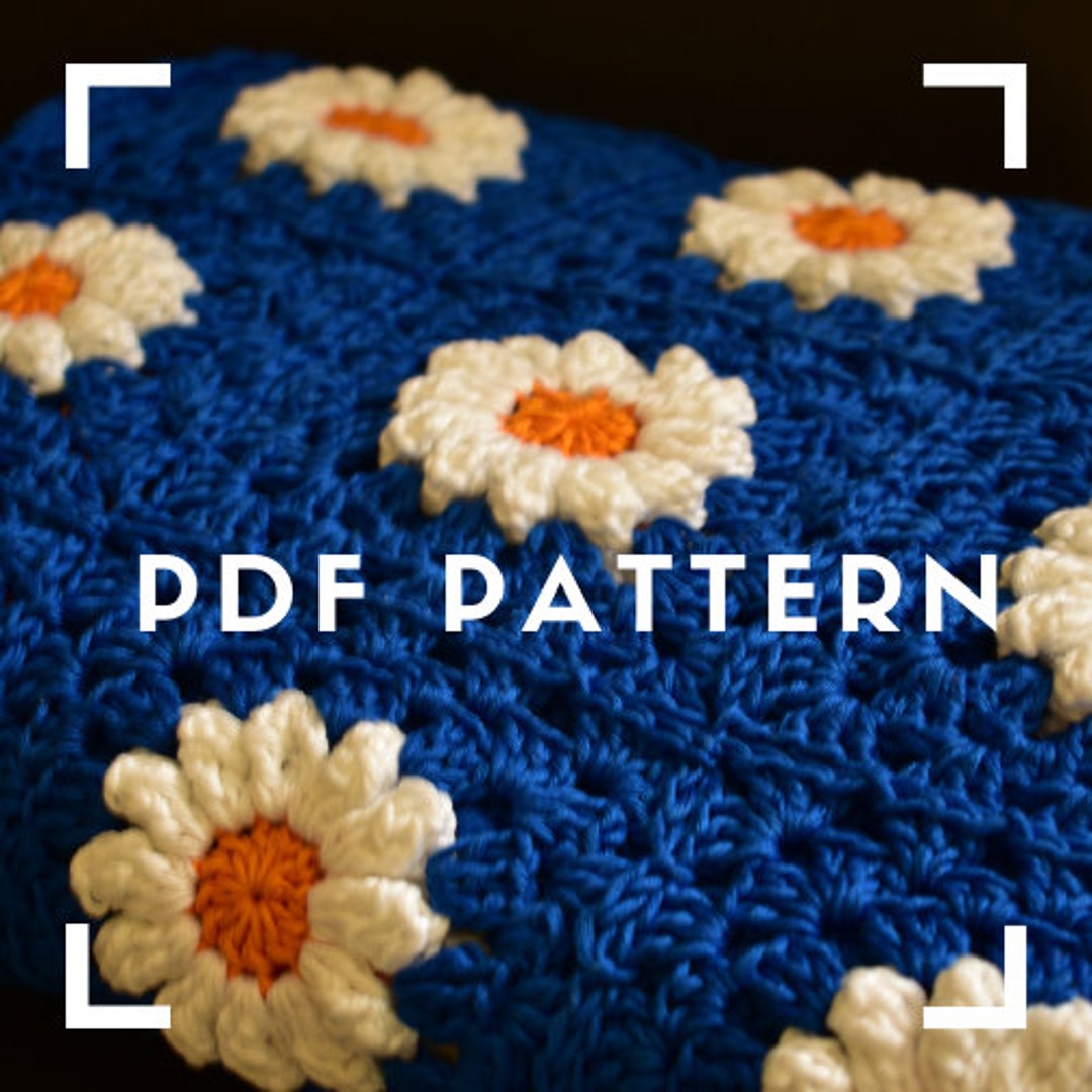 Cot Bed Crochet Baby Blanket | Daisy Granny Square | Crochet Pattern ...