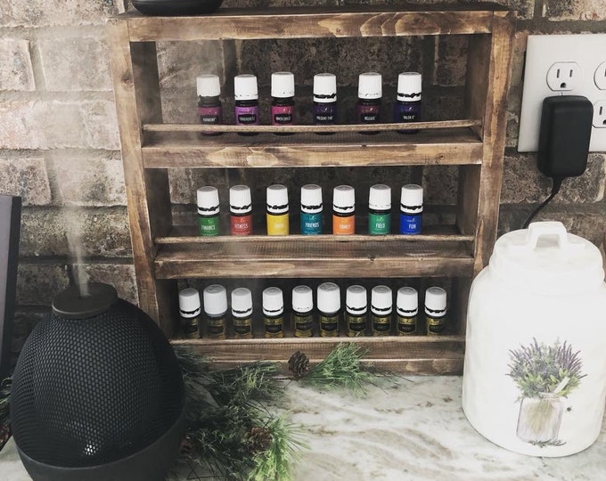 Rectangle Rustic Essential Oil Shelf - Essential Oil Storage Rack ...