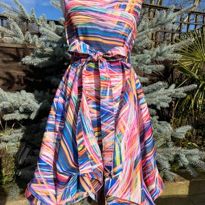 Handmade Vivid Colour Splash Print Ruched Dress - Etsy