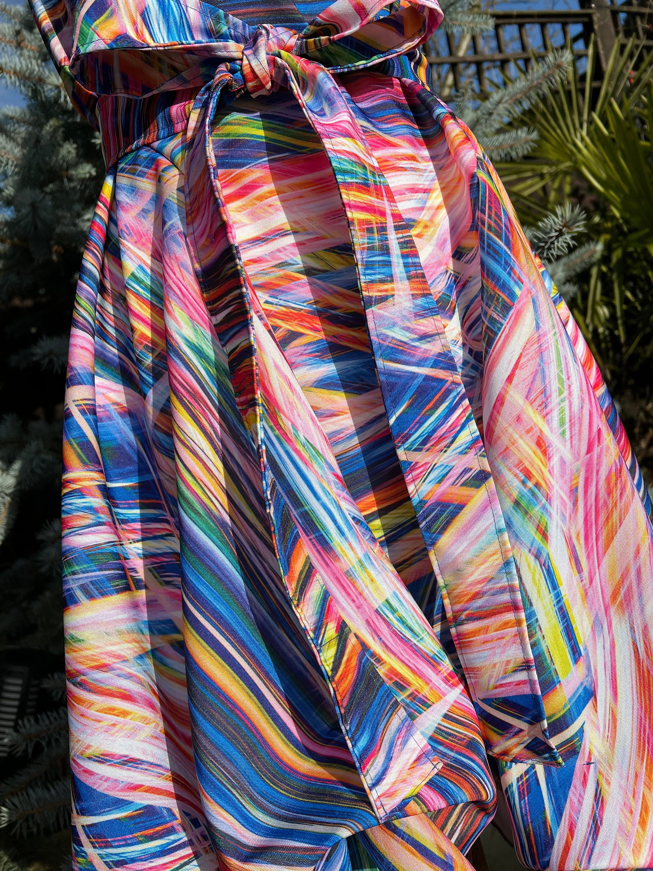 Handmade Vivid Colour Splash Print Ruched Dress - Etsy