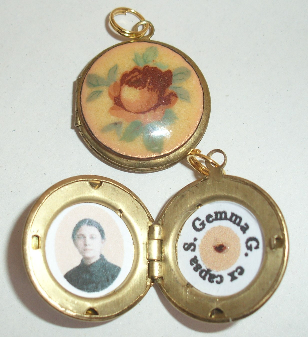St Gemma Galgani Red Rose Enameled Relic Locket Beautiful - Etsy
