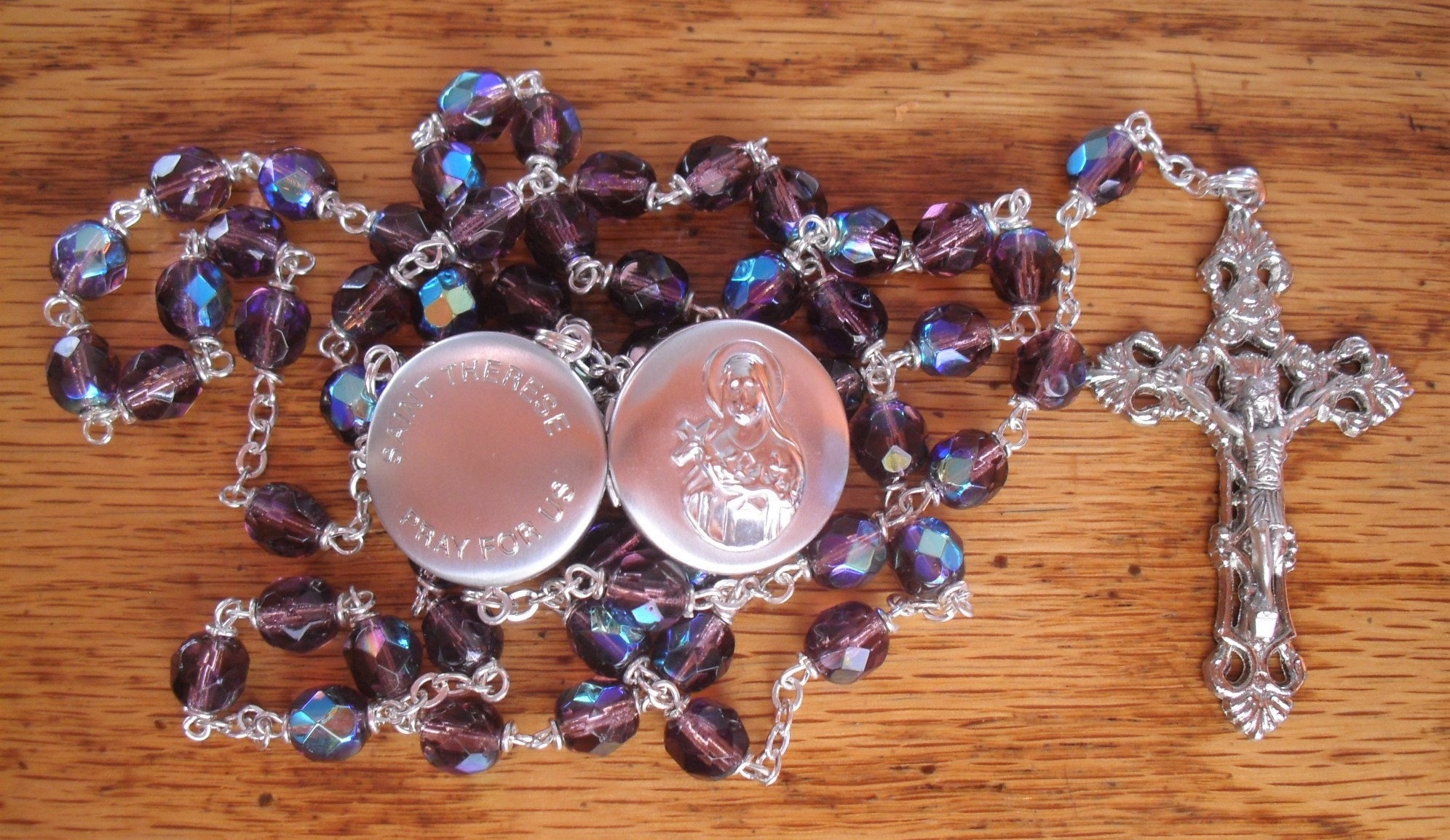 St Therese Relic Locket Rosary VERY UNIQUE & BEAUTIFUL - Etsy