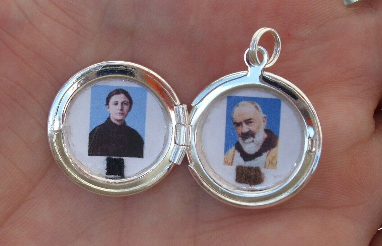 St Padre Pio and St Gemma Galgani Combo Relic Locket - Etsy