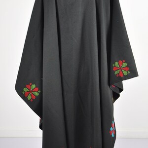 Bedouin Embroidered Hooded Wool Coat Cloak, Morocco Vintage, Boho Cloak ...