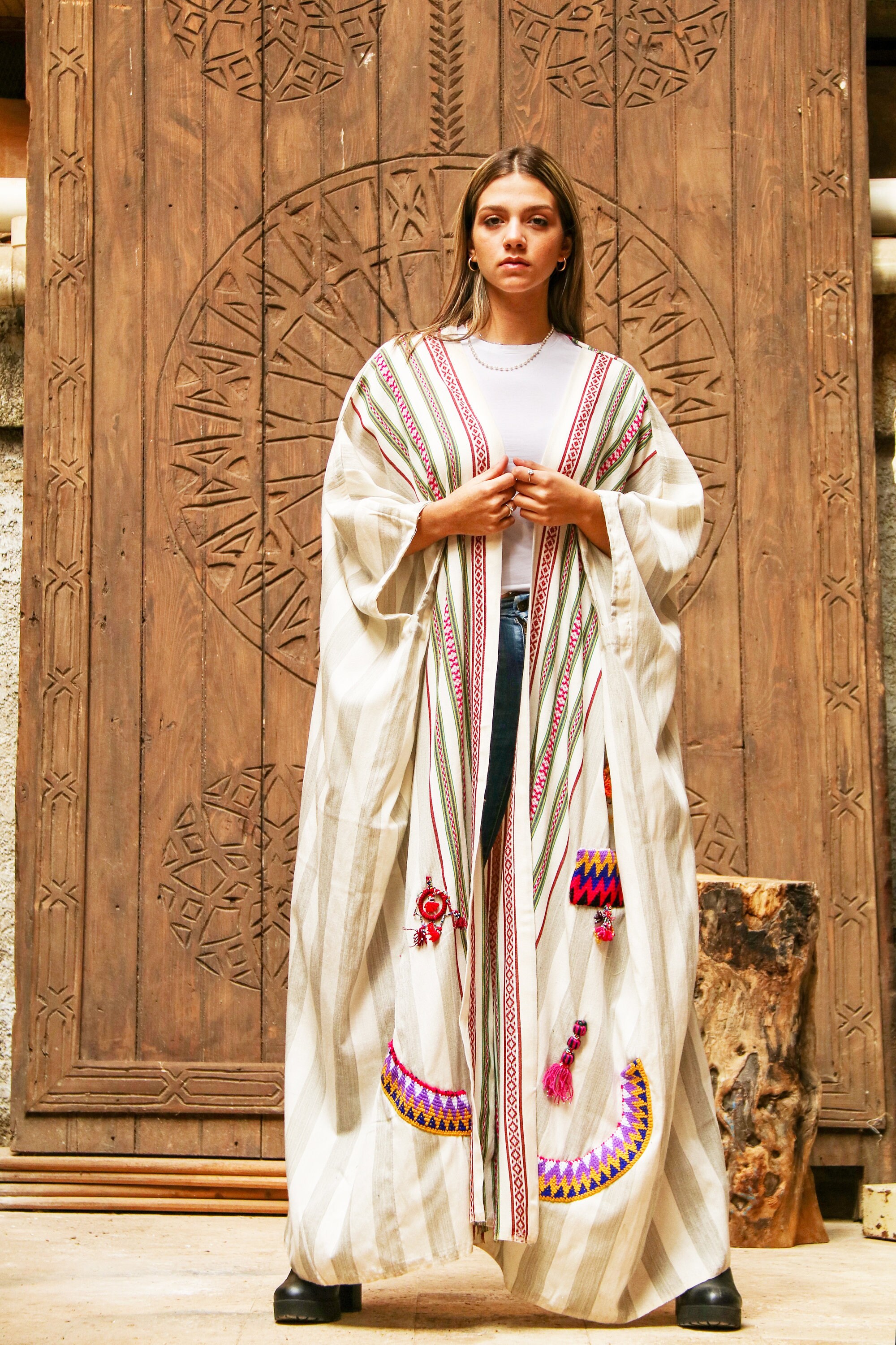 White Abaya Hand Loomed Kimono Wool Abaya Winter Kimono - Etsy