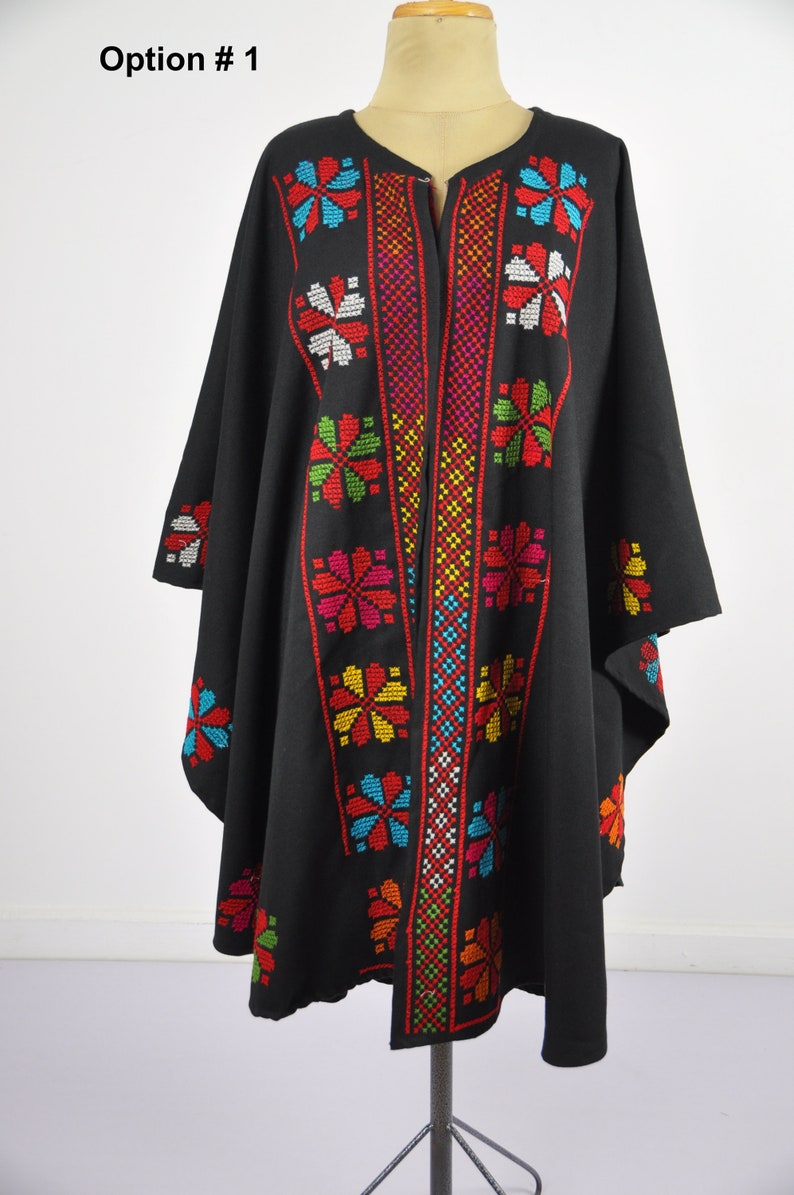 Bedouin Embroidered Hooded Wool Coat Cloak Morocco Vintage - Etsy
