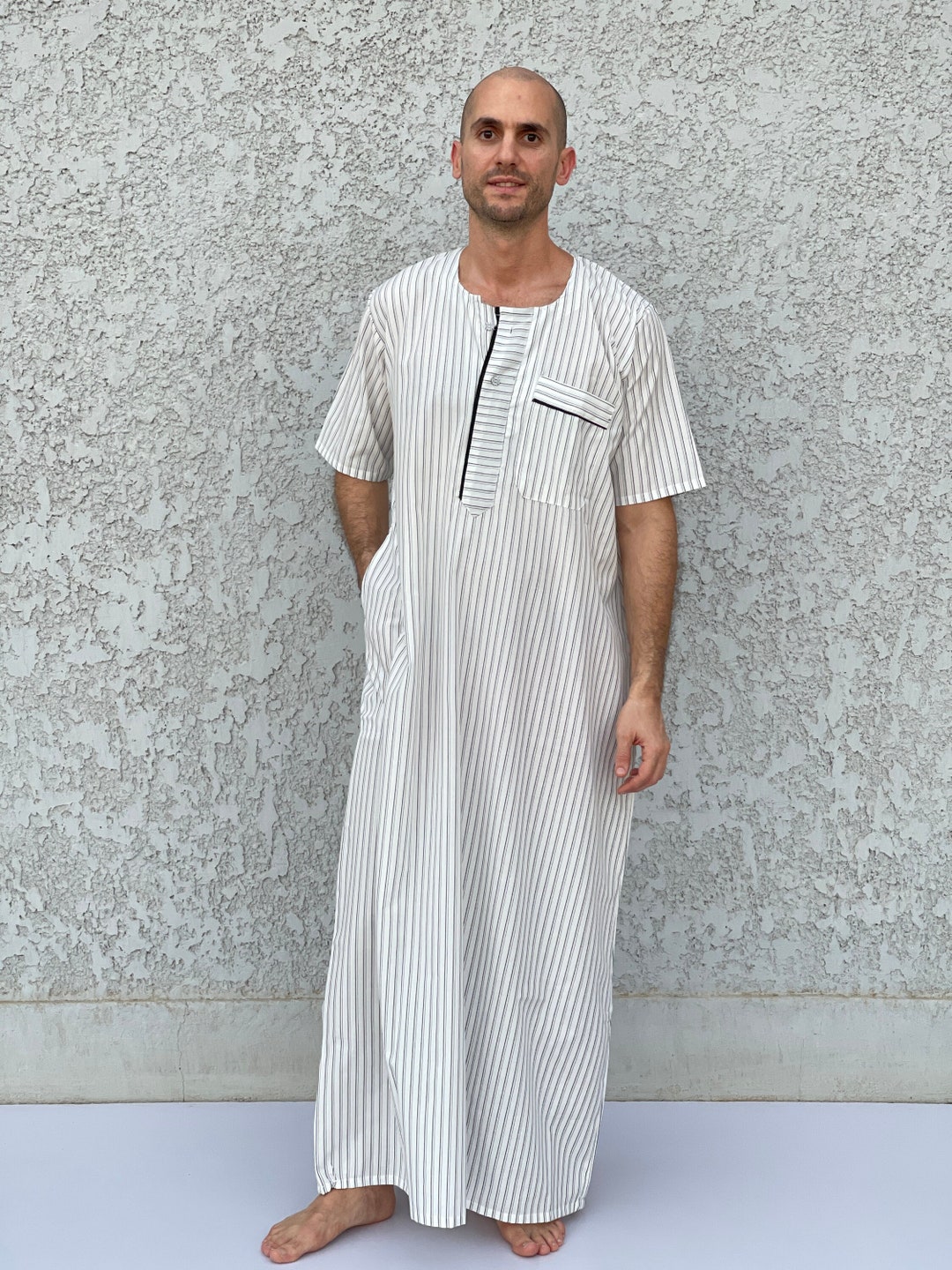 Men's Summer Kaftan, Short Sleeve Men's Kaftan, Cotton Men Caftan ...