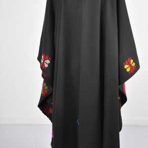Bedouin Embroidered Hooded Wool Coat Cloak, Morocco Vintage, Boho Cloak ...