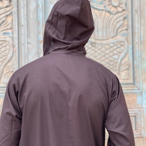 Black Hooded Men's Kaftan, Egyptian Cotton Caftan, Men's Kaftan, Caftans for Men, Men Clothing ...