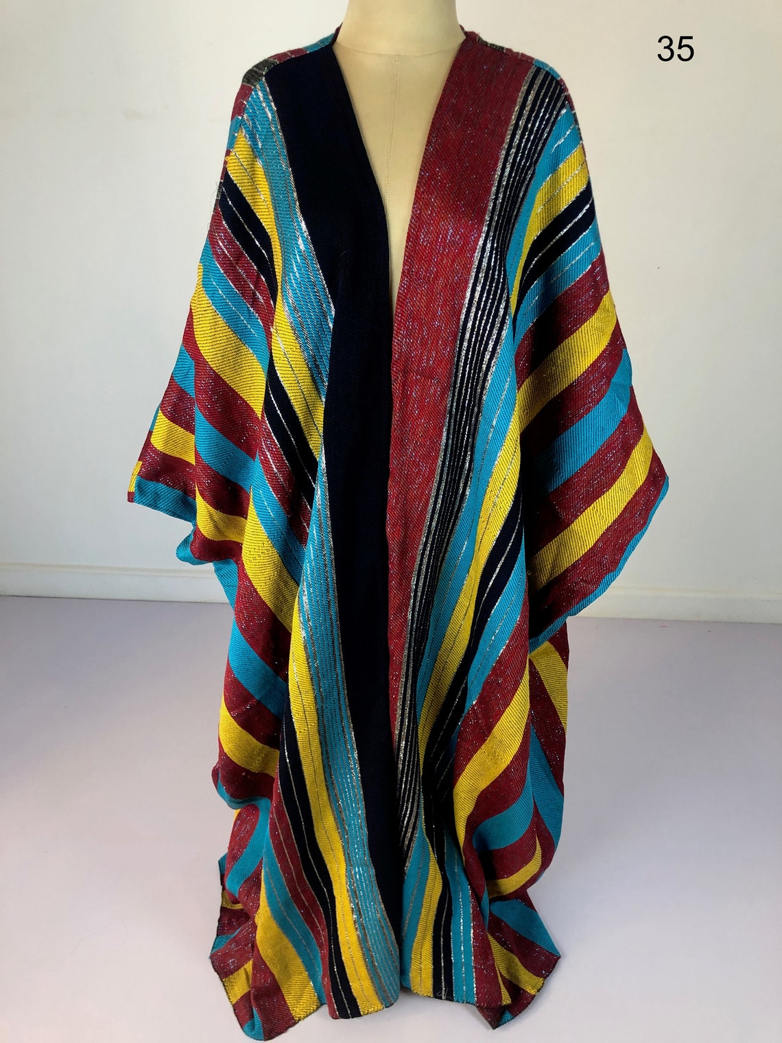 Stunning Rainbow Hand Loomed Kimono Winter Wool Kimono | Etsy