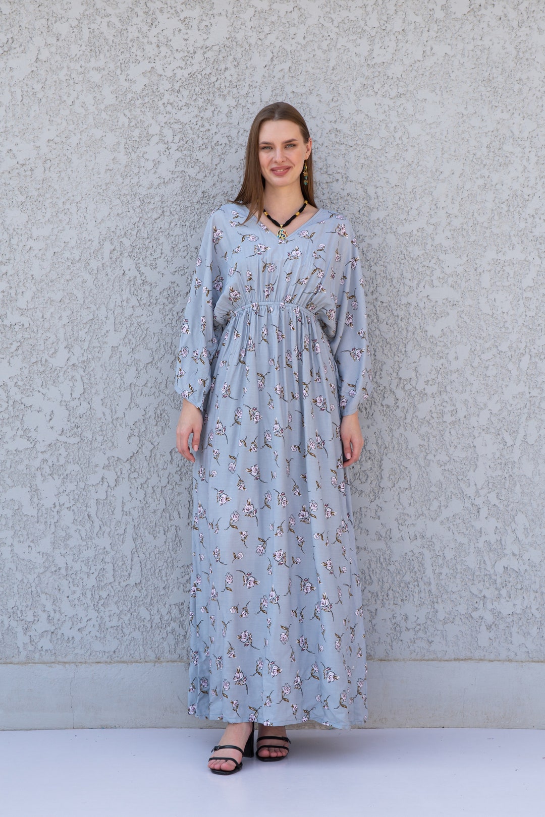 Maternity Mint Cotton Kaftan, Cotton Caftan for Women, Oversize Kaftan ...
