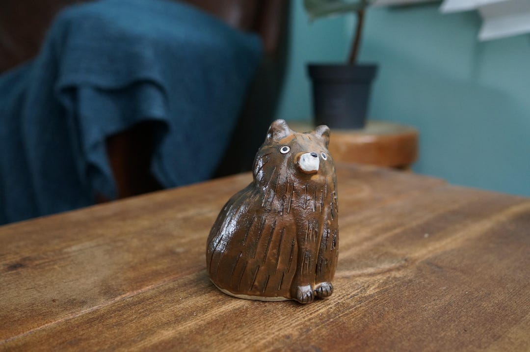 Handmade Ceramic Brown Bear Planter, Animal Vase, Sculpture - Etsy