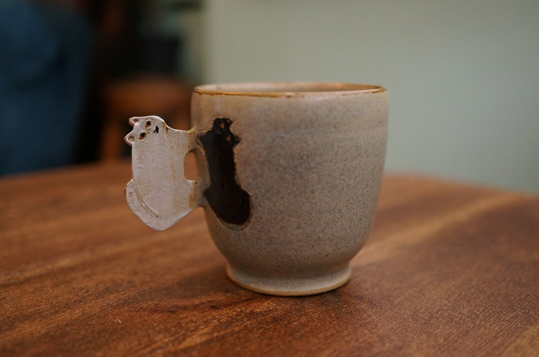 Ceramic Handmade Cat Shadow Mug With Handle cat Tea - Etsy