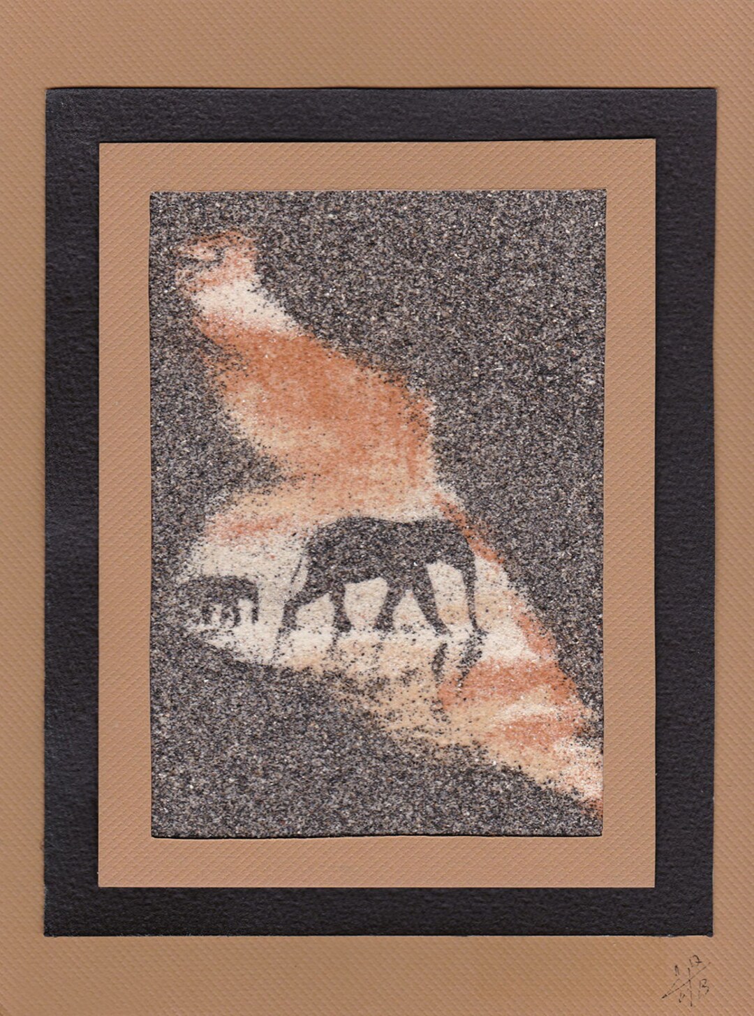 Natural Sand Painting 24x18 Cm Elephants Africa - Etsy