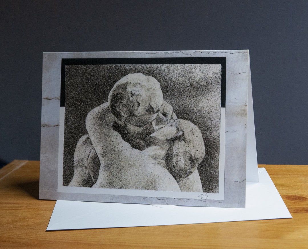 Greeting Card, Reproduction of the Sand Painting "rodin and the Kiss ...