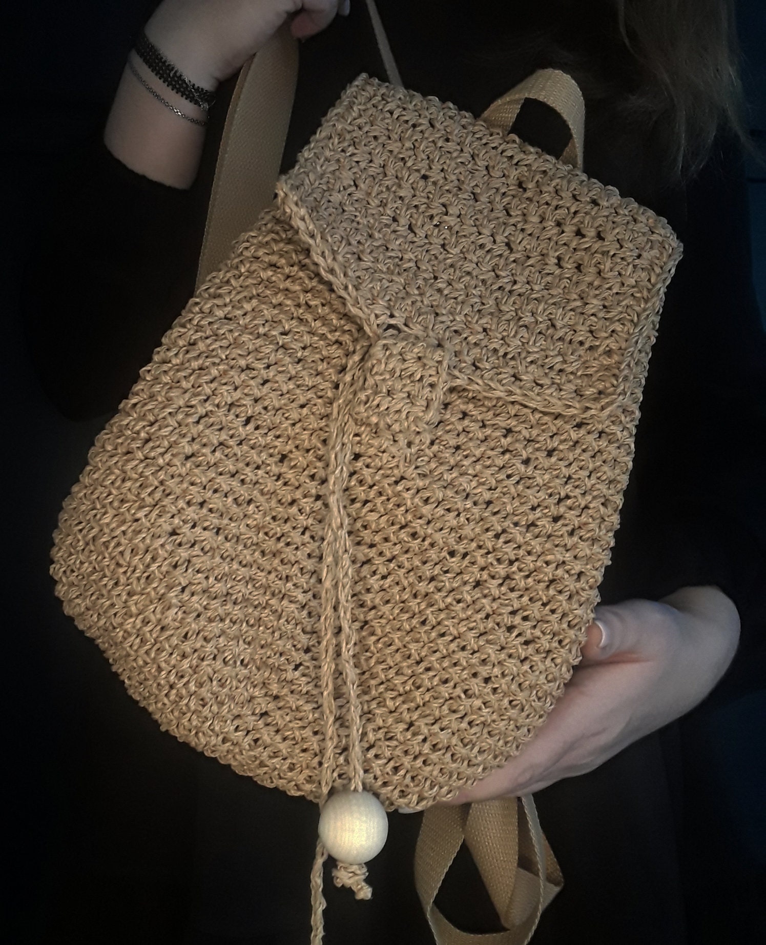 Raffia Backpack, Straw Backpack, Summer Backpack - Etsy