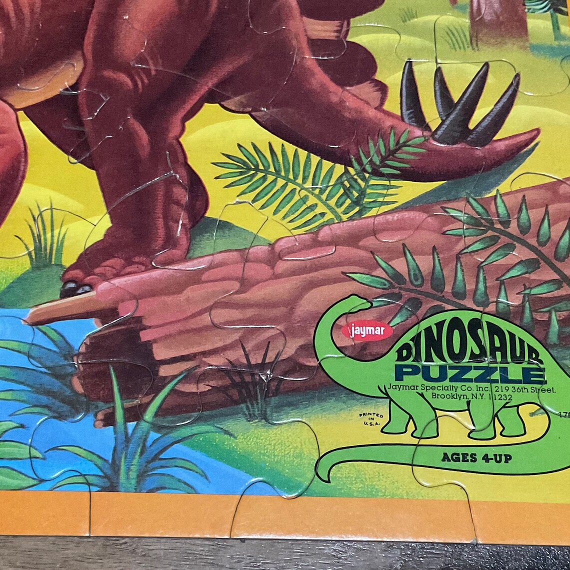 Vintage Jaymar Dinosaur Puzzle 22x17 - Etsy