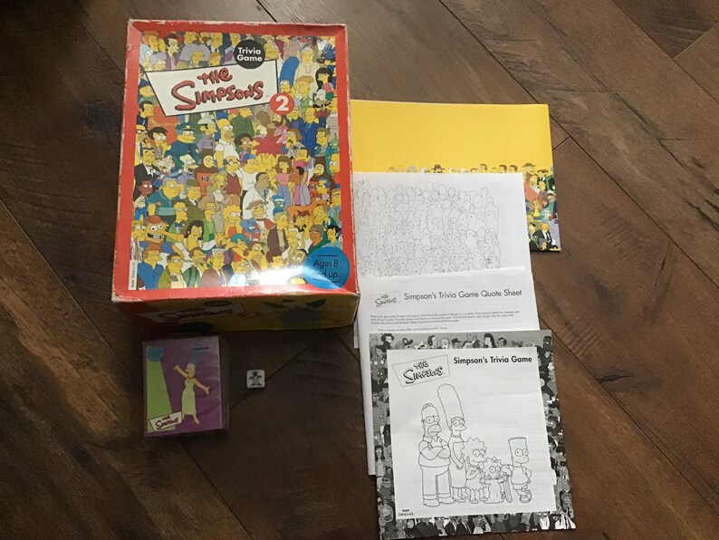The Simpsons Trivia Game #2- COMPLETE - Etsy