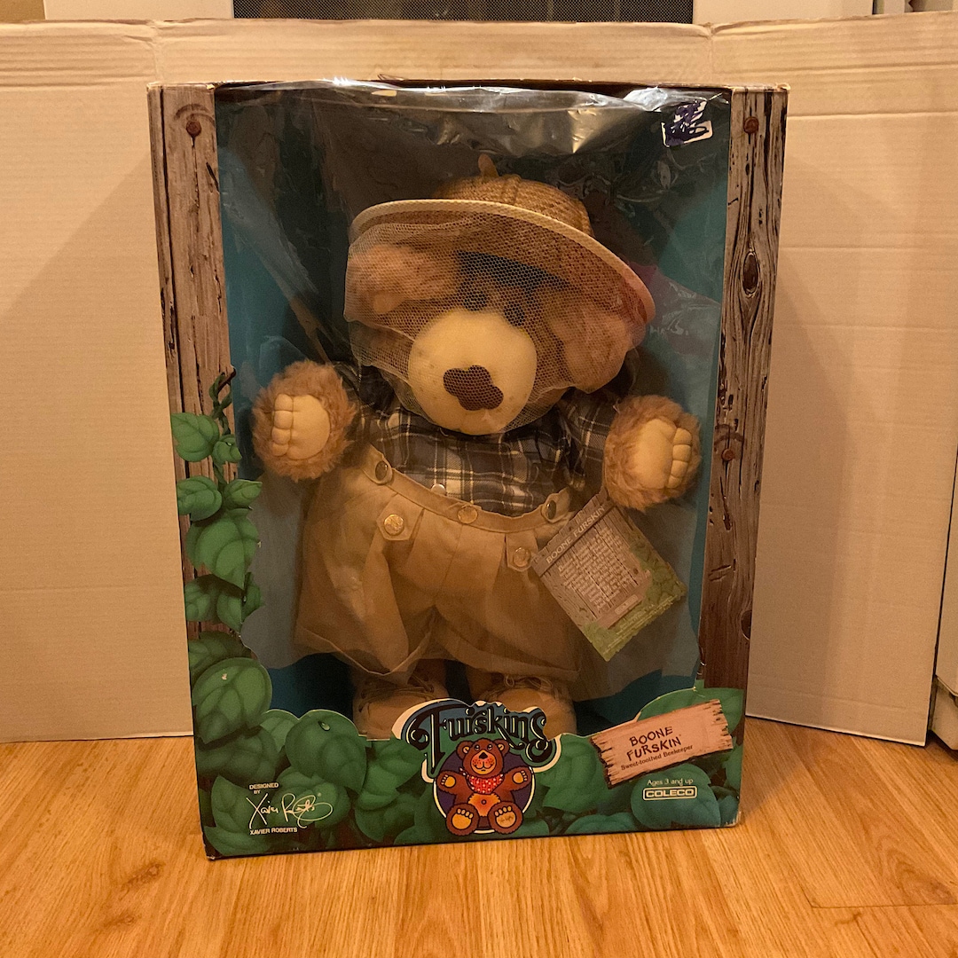 1986 Coleco Furskins 22” Boone Bear- in Original Box - Etsy