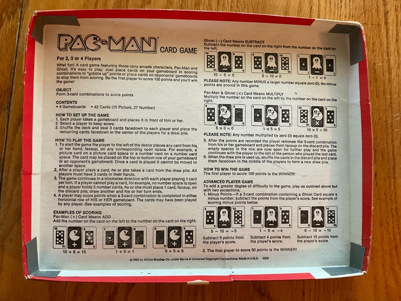 1982 Milton Bradley PAC-MAN Card Game - Etsy