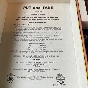 1956 Schaper MFG Put and Take Game- Complete - Etsy