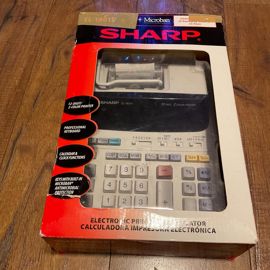 Vintage Sharp Electronic Printing Calculator - EL-1801V - Works - Etsy