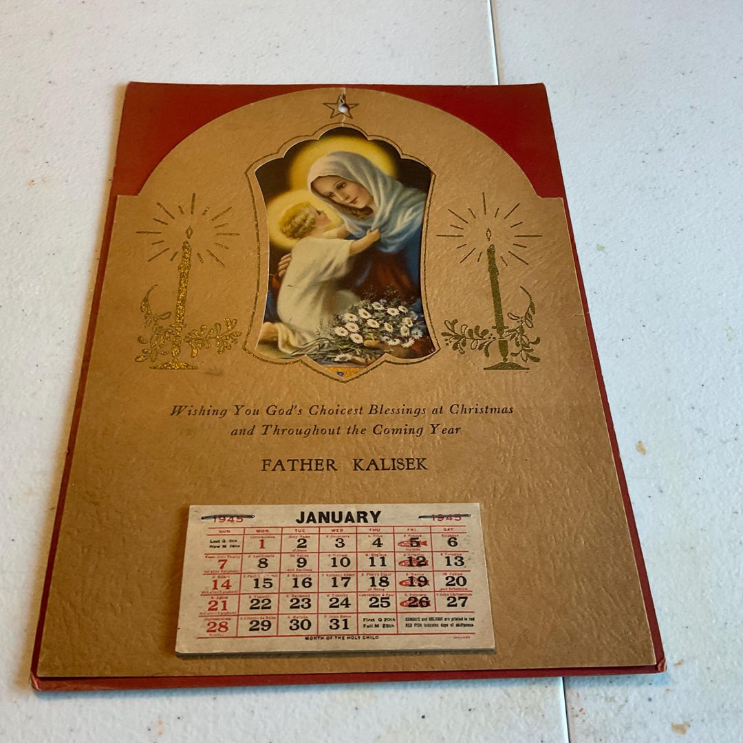 1945 Church Calendar - Wisconsin - Etsy