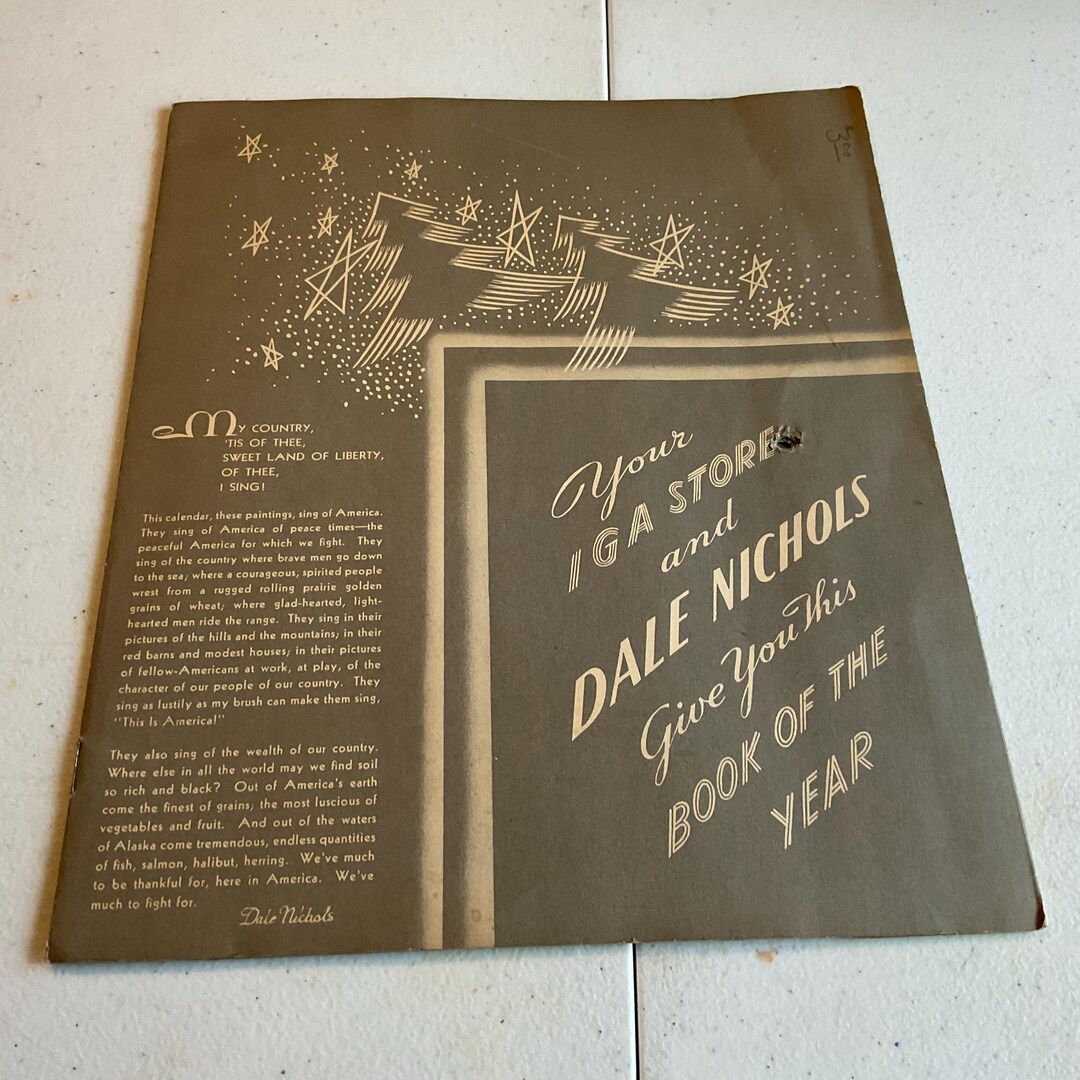 1944 Advertising Calendar - Ben Urbanek Two Rivers WI - Etsy