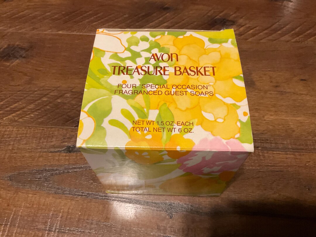Vintage AVON Treasure Basket W/ Special Occasion Fragranced Guest Soaps ...