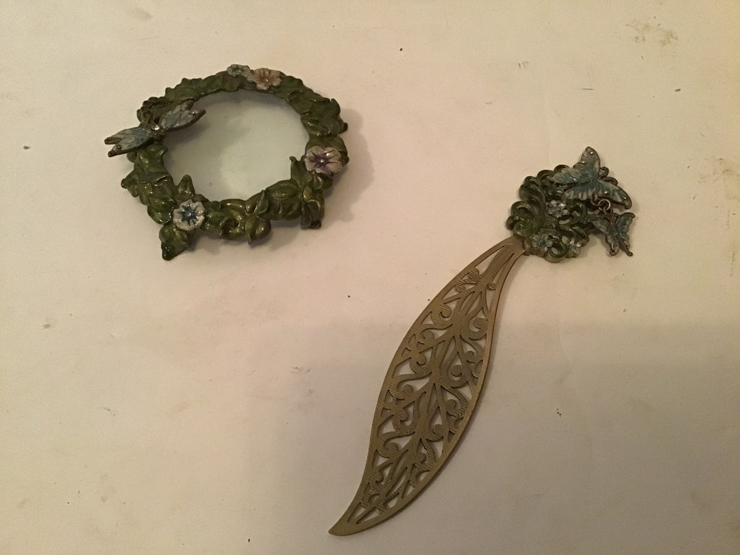 Vintage Ornate Letter Opener and Magnifier Set - Etsy