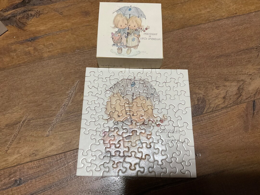 Vintage Precious Moments Type Puzzle Springbok - 70+ Pieces - Etsy