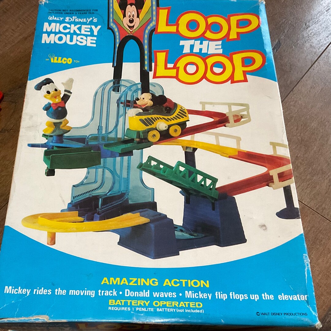 Vintage Illco Toy Mickey Mouse Loop the Loop Train Set - Etsy