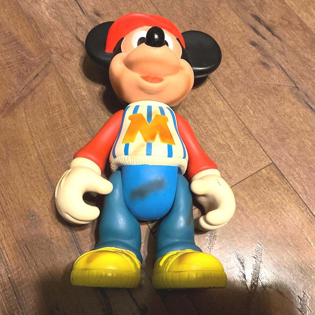 Vintage Mickey Mouse Dirty Baseball Player Rubber Jointed Figure - 12 ...