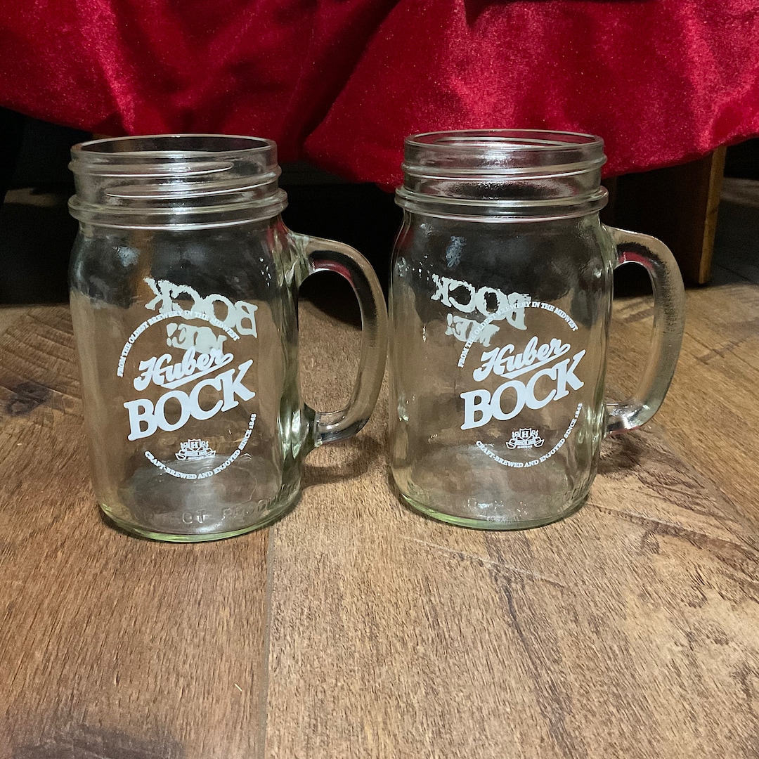Lot of 2 Huber Bock Glass Beer Mugs - Etsy