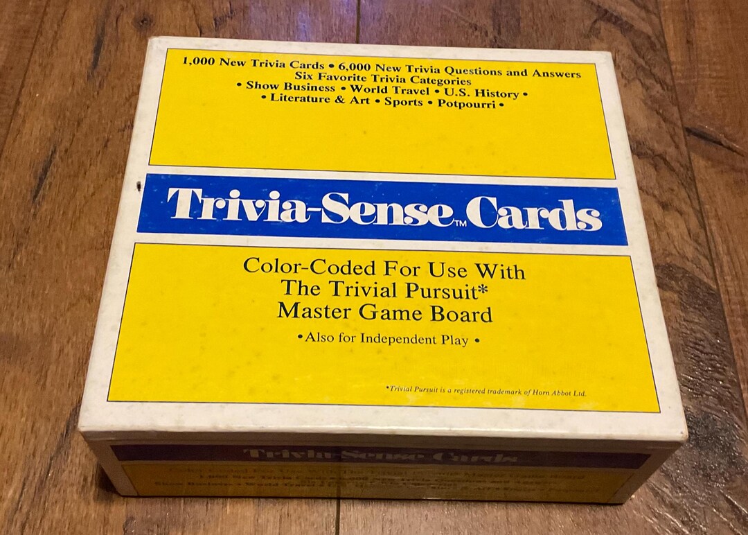 Vintage Trivia Sense Cards - for Trivial Pursuit Games - COMPLETE - Etsy