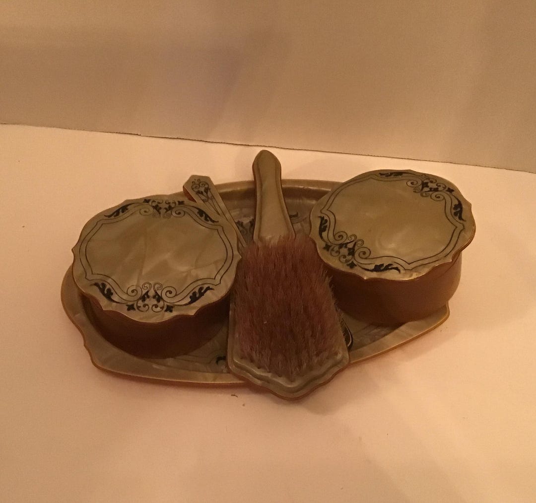 Vintage 5+ Piece Celluloid Dresser Set - Etsy