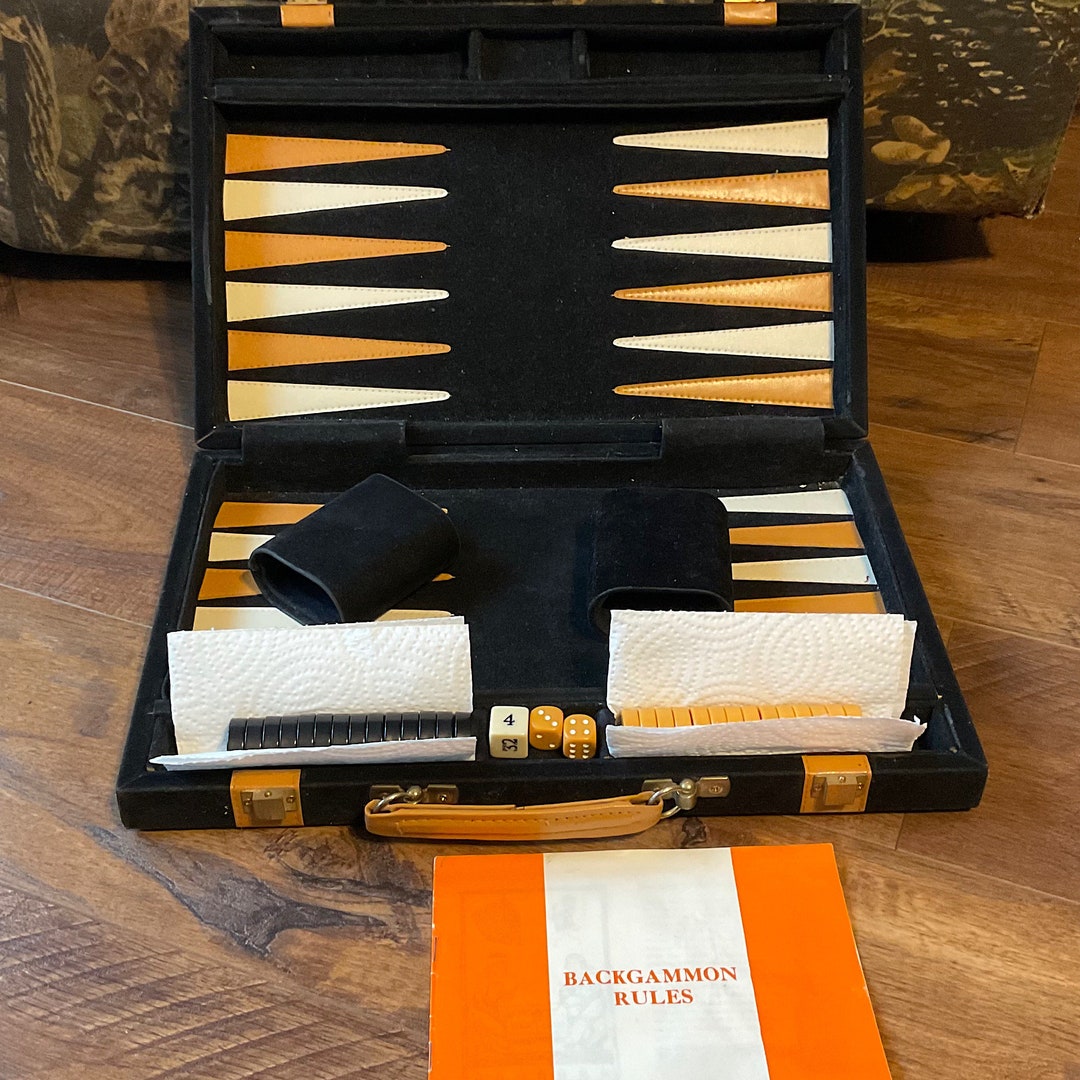 Vintage Backgammon Game in Case - Complete - Etsy