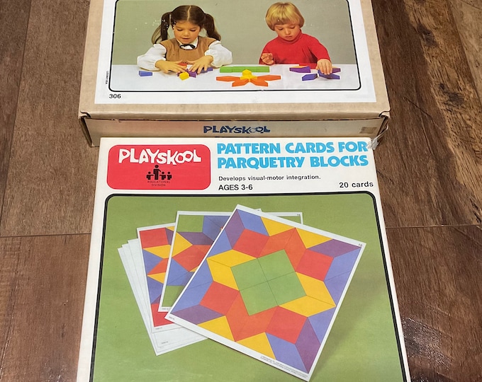 1978 Playskool Parquetry Blocks and Pattern Cards - Etsy