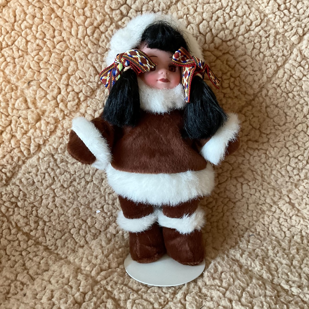 Vintage Arctic Circle Enterprises Eskimo Doll Soft Bean Bag Body Doll ...