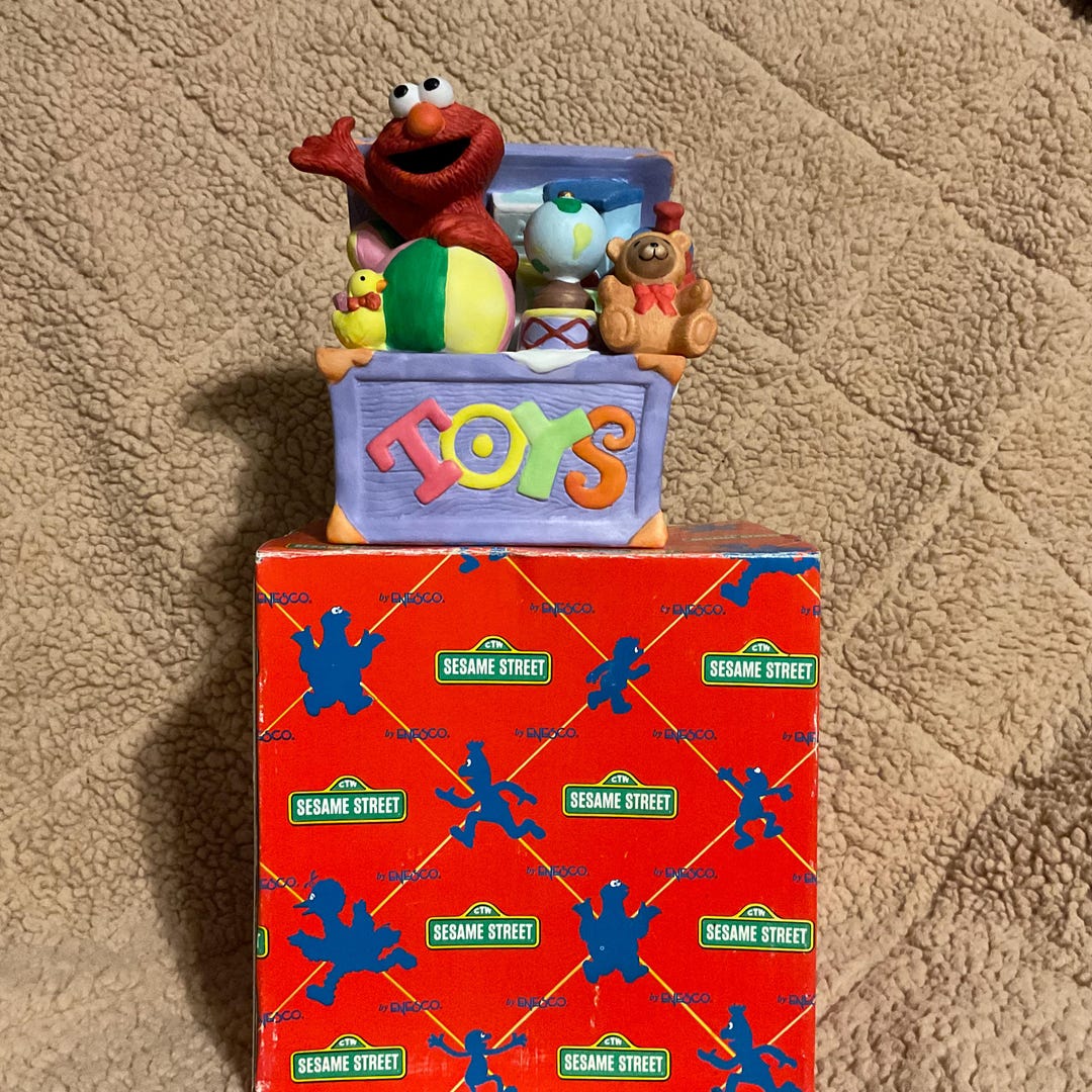 1993 ENESCO Sesame Street Elmo in a Toy Chest Music Box - Etsy