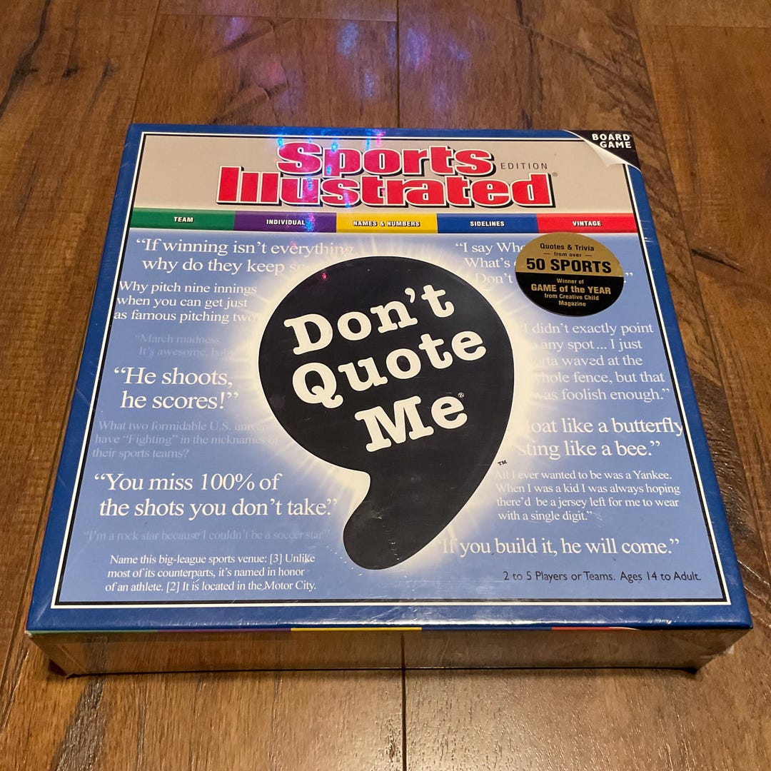 2006 Sports Illustrated Don’t Quote Me Trivia Game - SEALED - Etsy