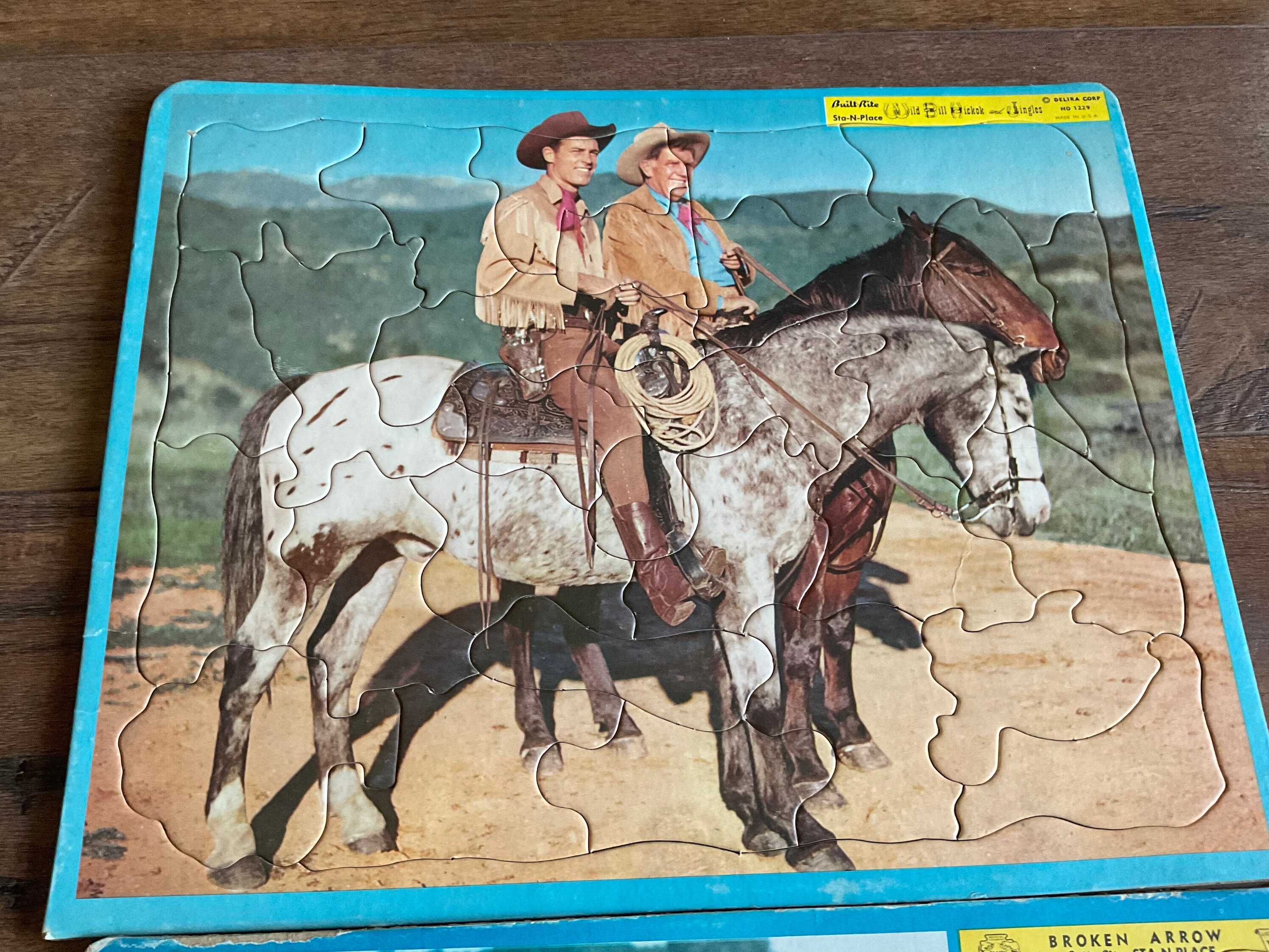 Vintage Built Rite Cardboard Puzzles No 1229 Wild Bill Hickok & Jingles ...