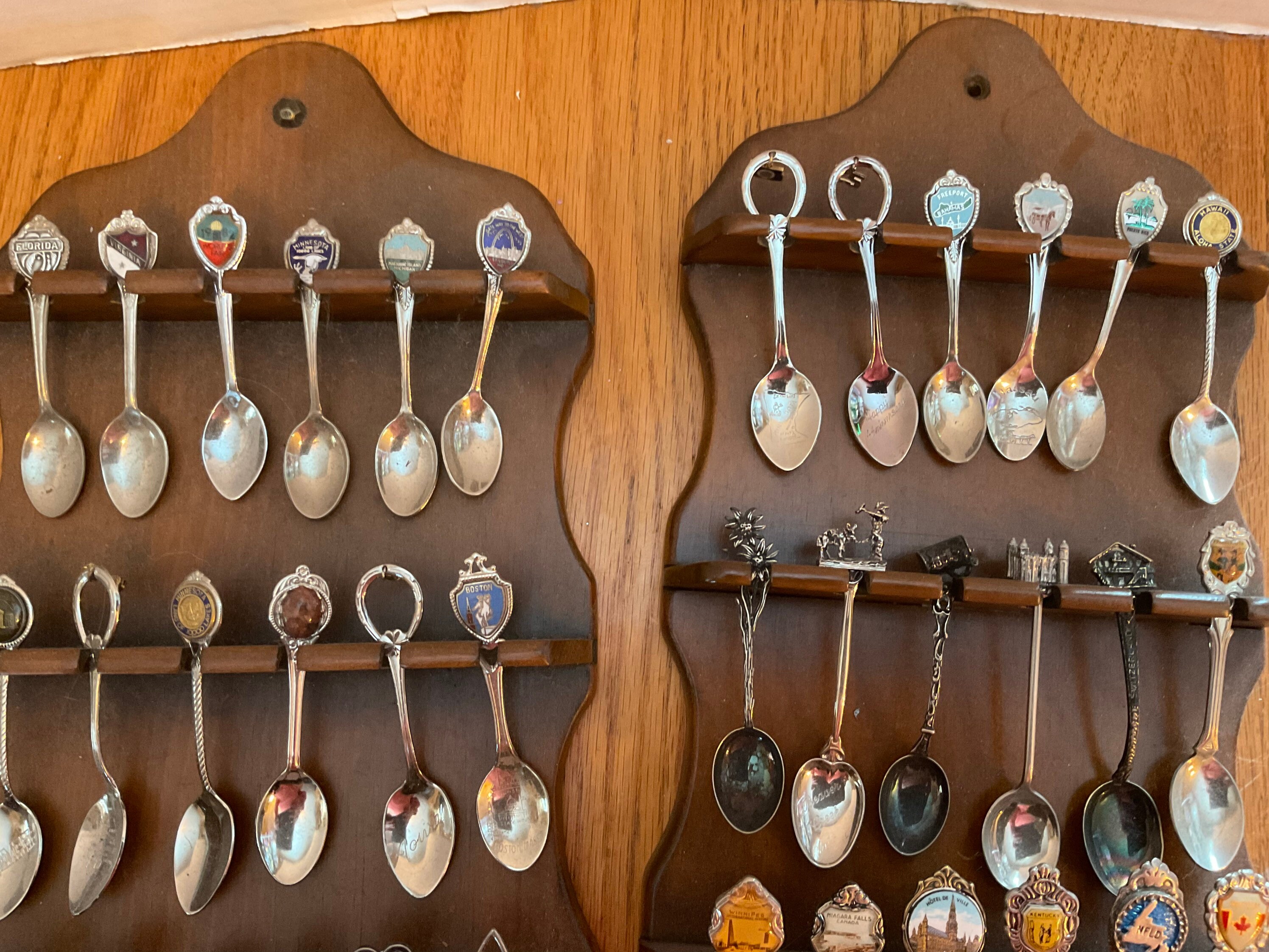 Vintage Silver Spoon Collection With Display Racks 57 Spoons - Etsy