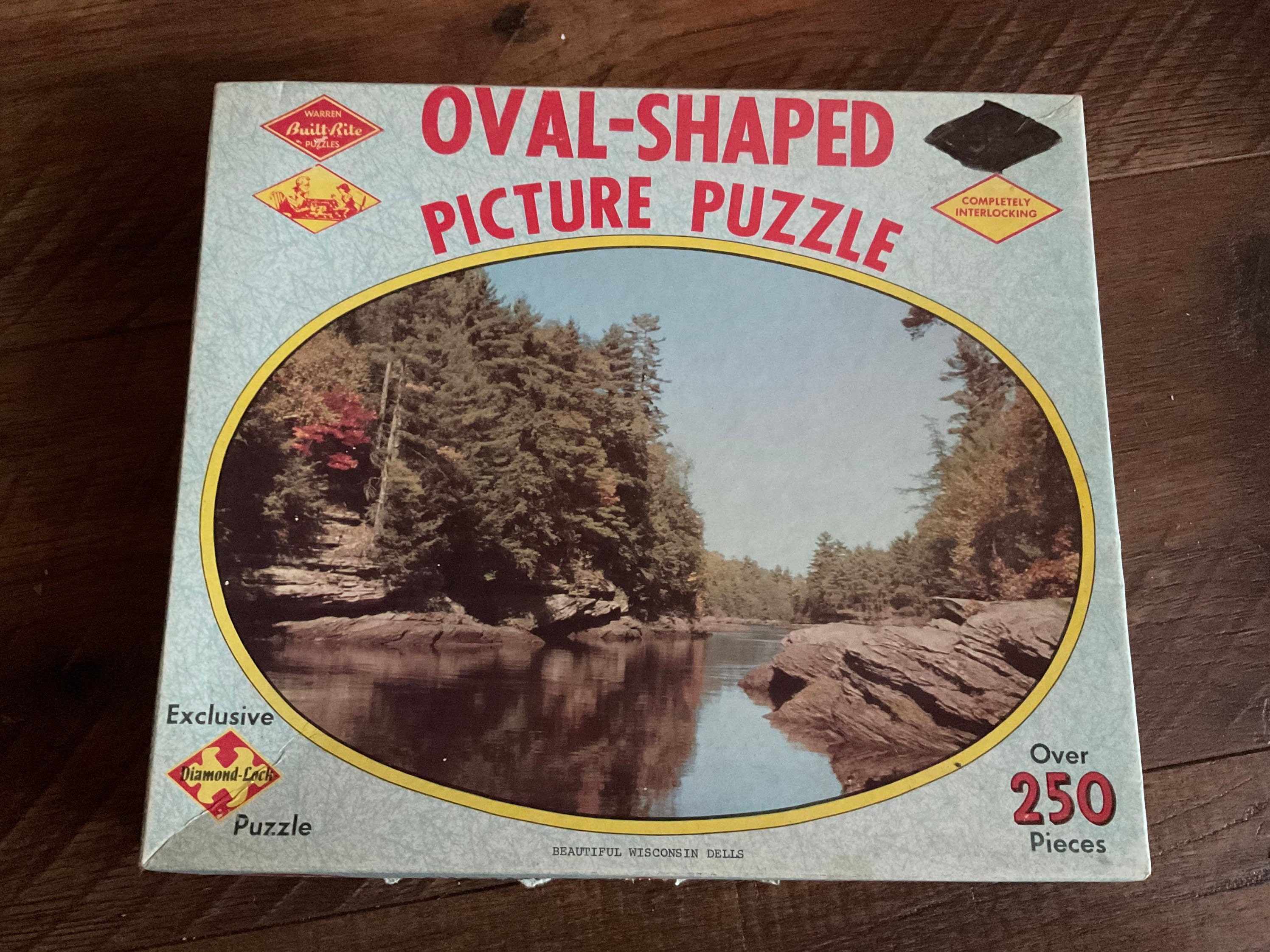 Vintage Warren Built - Rite Oval Shaped Picture Puzzle Diamond- Lock ...