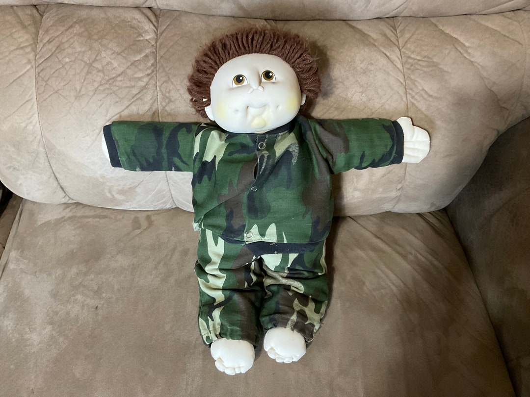 Vintage 1980’s Cabbage Patch Type Sculpture Doll - 19” - Army Outfit - Etsy